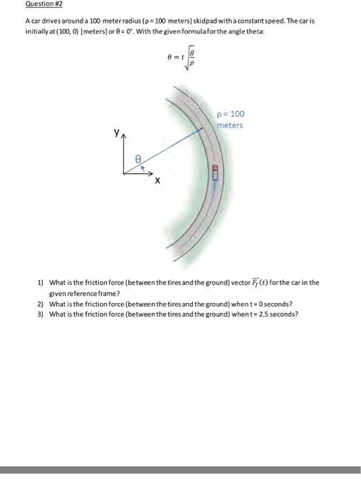 Solved A car drives around a 100 meter radius (p = 100 | Chegg.com