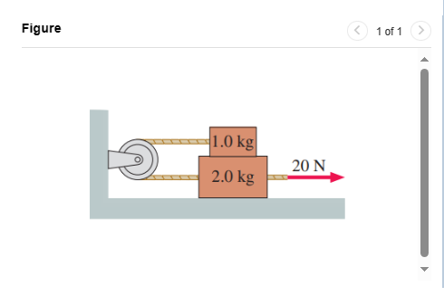 Solved The lower block in the figure is pulled on by a rope | Chegg.com
