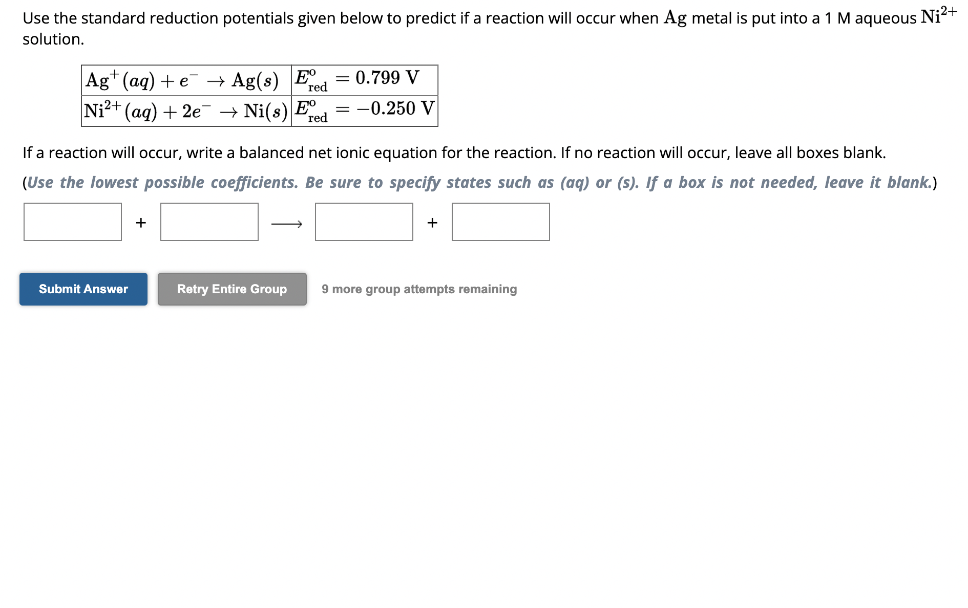 Solved Use the standard reduction potentials given below to | Chegg.com