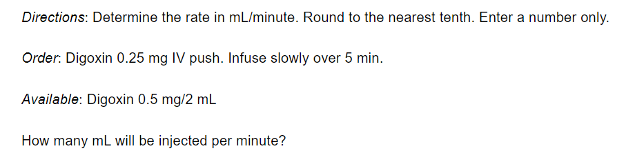 Solved Directions: Determine the rate in mL/ minute. Round | Chegg.com