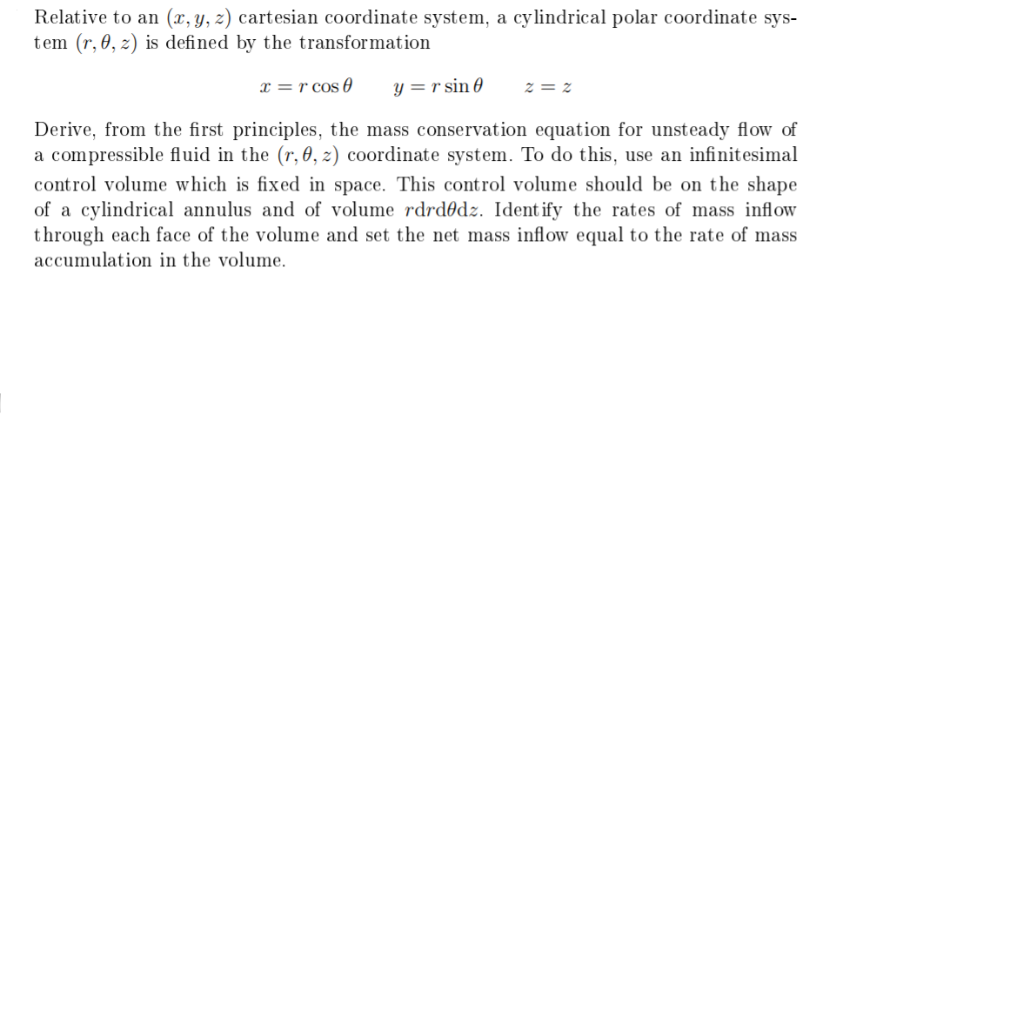 Solved Relative to an (x, y, z) cartesian coordinate system, | Chegg.com