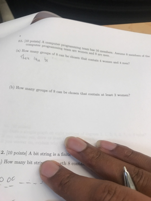 Solved 10 points) A computer programming team has 16 members | Chegg.com