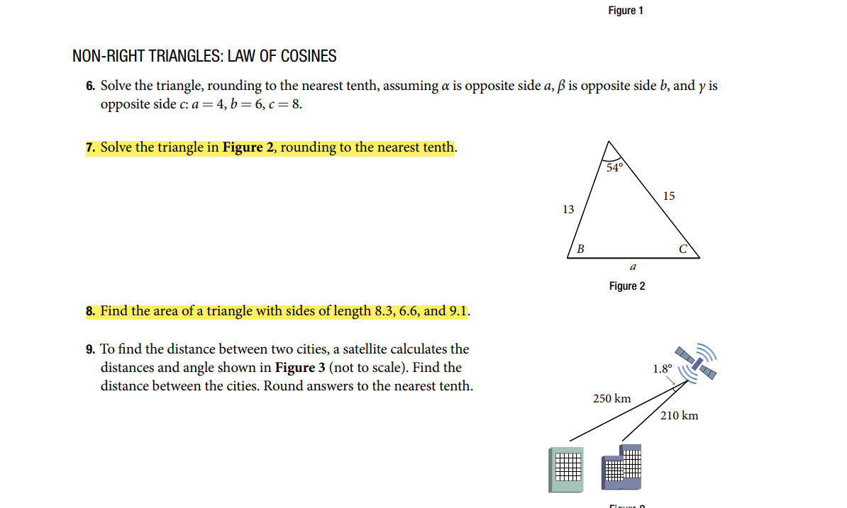 Solved 6. Solve the triangle, rounding to the nearest tenth, | Chegg.com