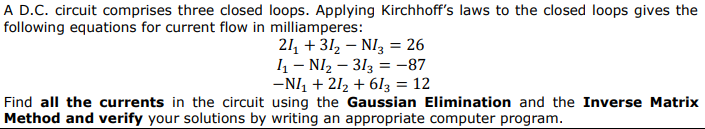 Solved A D.C. ﻿circuit comprises three closed loops. | Chegg.com