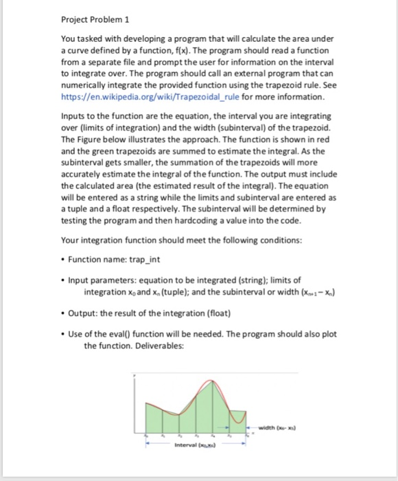 Solved Project Problem 1 You tasked with developing a | Chegg.com