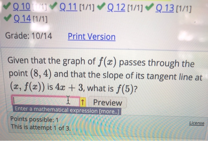 Solved Given that the graph of f (x) passes through the | Chegg.com