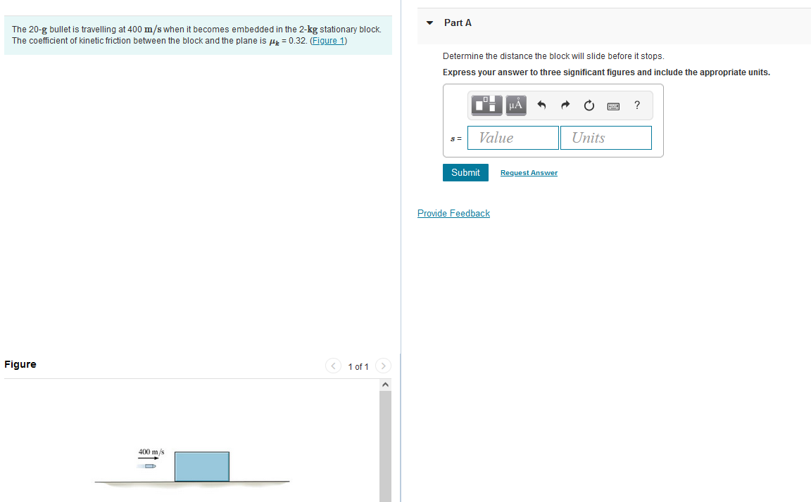 Solved The 20-g bullet is travelling at 400 m/s when it | Chegg.com