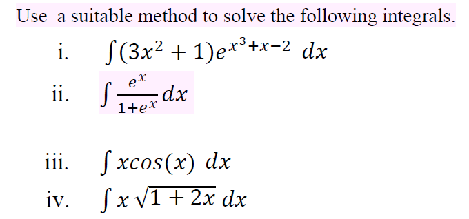 Solved Use a suitable method to solve the following | Chegg.com