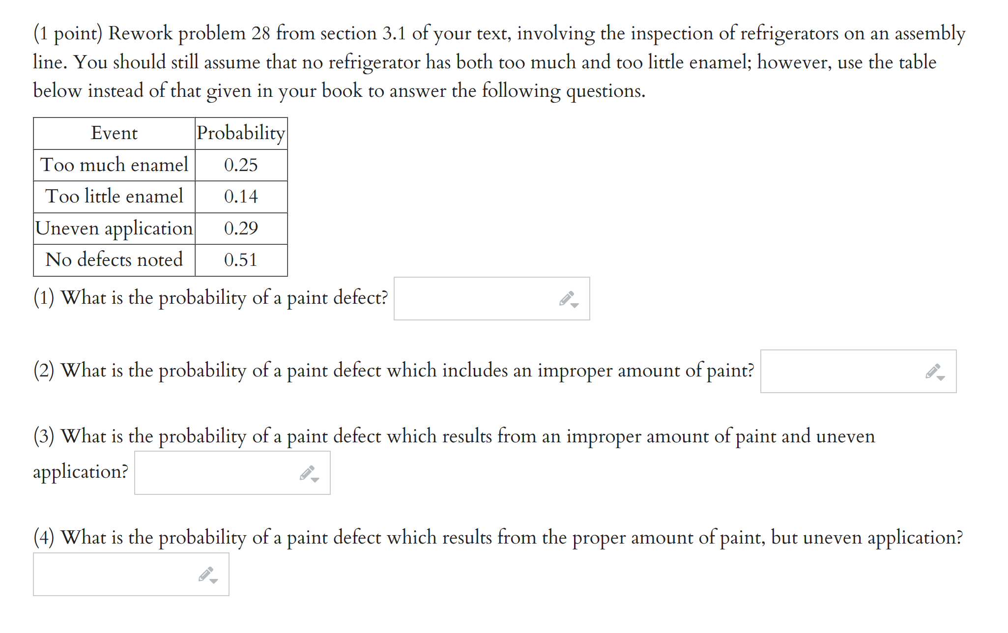 Solved (1 point) Rework problem 28 from section 3.1 of your | Chegg.com