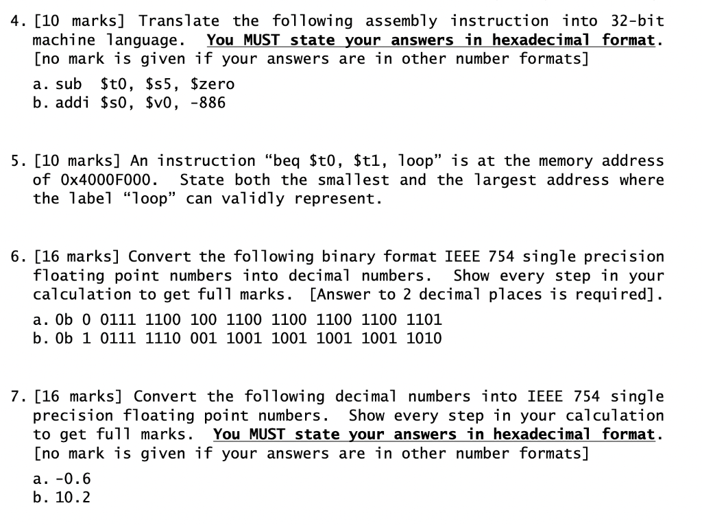 Solved 4. [10 marks] Trans7ate the following assembly | Chegg.com