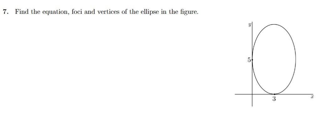 Solved 7. Find the equation, foci and vertices of the | Chegg.com