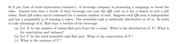 Solved 3 (5 pts; Law of total expectation/variance). A | Chegg.com