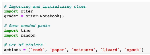 In python create a Rock-Paper-Scissors-Lizard-Spock | Chegg.com