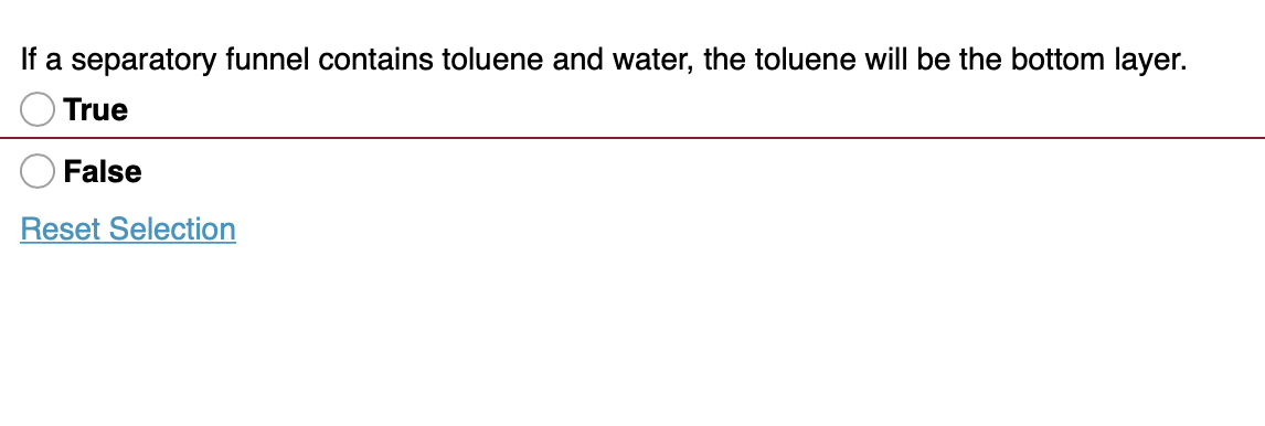 Solved If a separatory funnel contains toluene and water, | Chegg.com