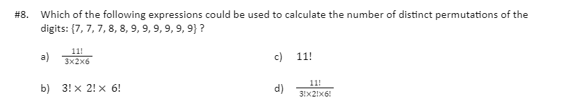 Solved 8. Which of the following expressions could be used | Chegg.com