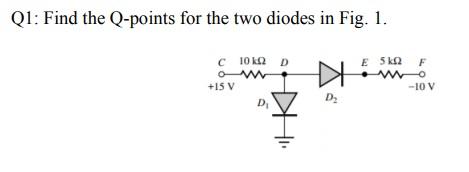 Solved Q1: Find the Q-points for the two diodes in Fig. 1. C | Chegg.com