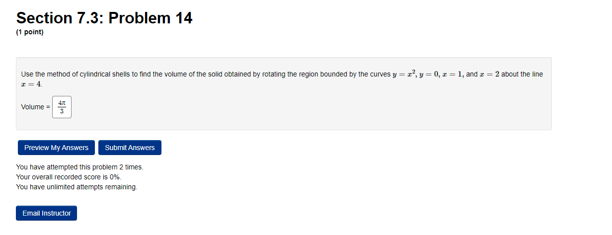 Solved Section 7.3: Problem 14 (1 point) Use the method of | Chegg.com