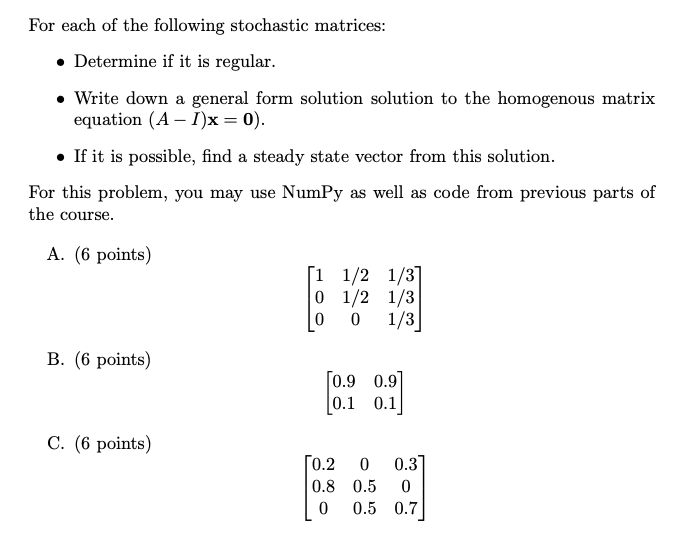Solved For each of the following stochastic | Chegg.com