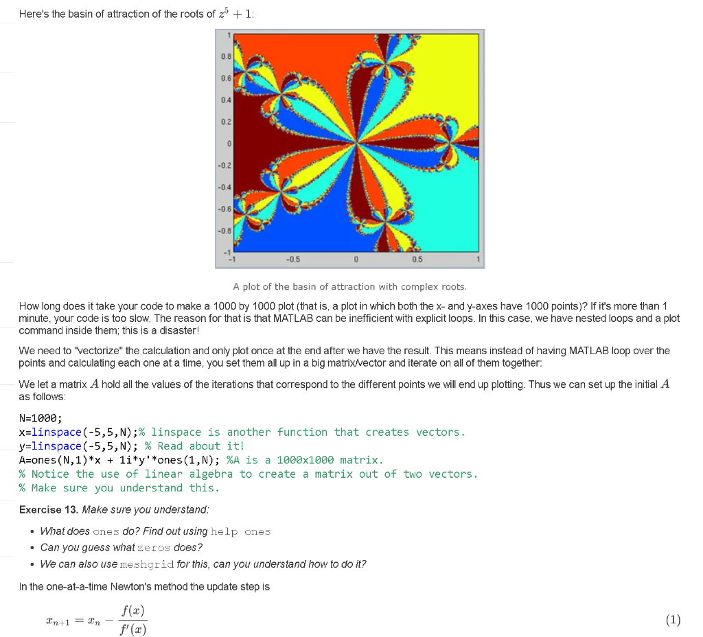 Solved Here S The Basin Of Attraction Of The Roots Of 25 1