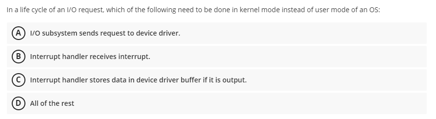 Solved In A Blocking System Call The Execution Of A Process