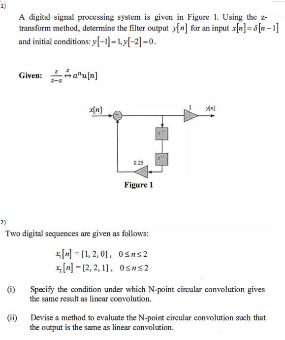 A digital signal processing system is given in Figure | Chegg.com
