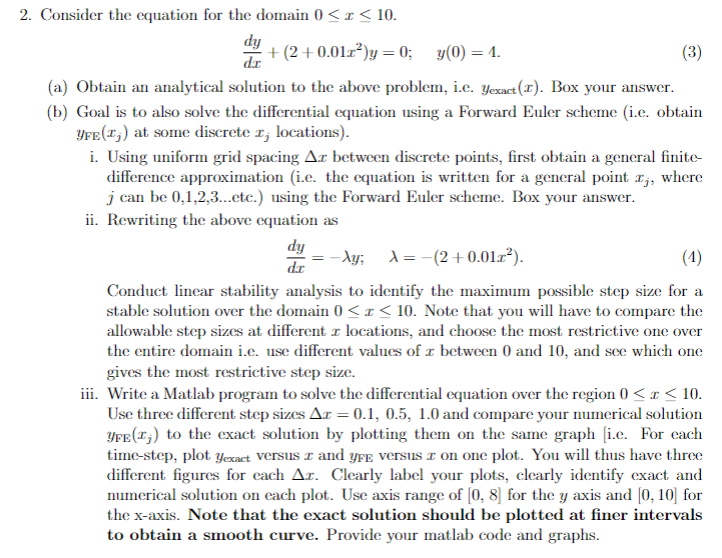 2. Consider the equation for the domain 0≤x≤10. | Chegg.com