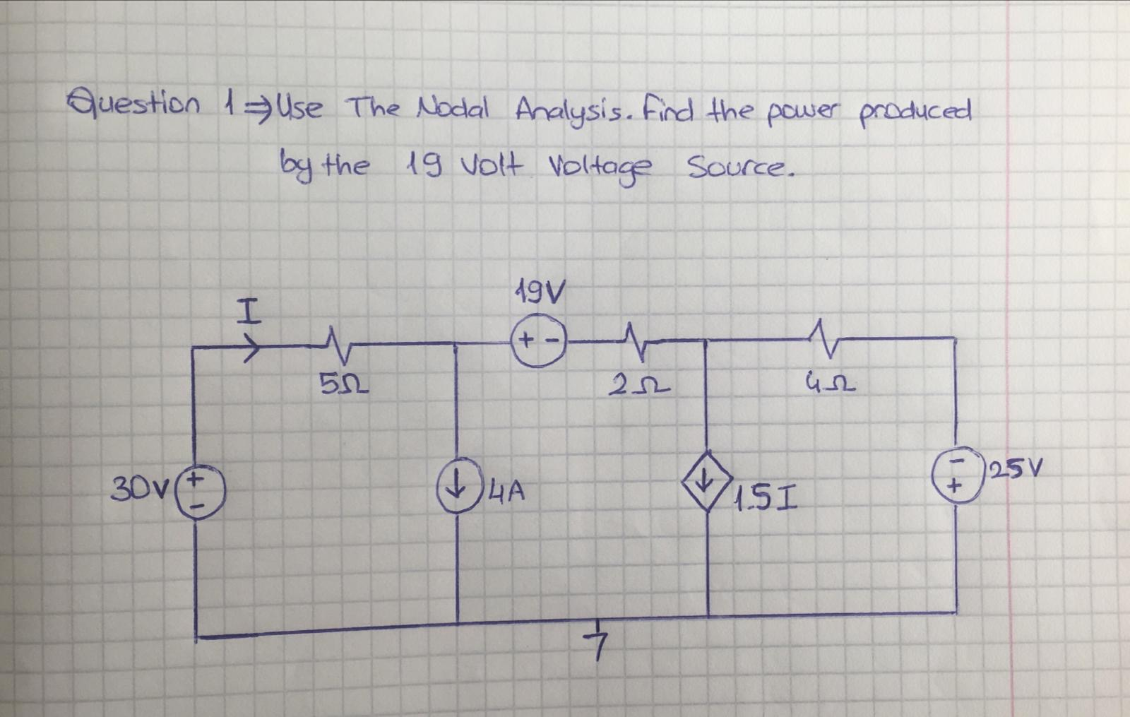 Solved Question 1 Use The Nodal Analysis. Find the power | Chegg.com