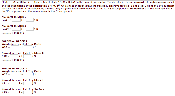 Solved Block 1 (m1-10 kg) is resting on top of block 2 (m2 = | Chegg.com