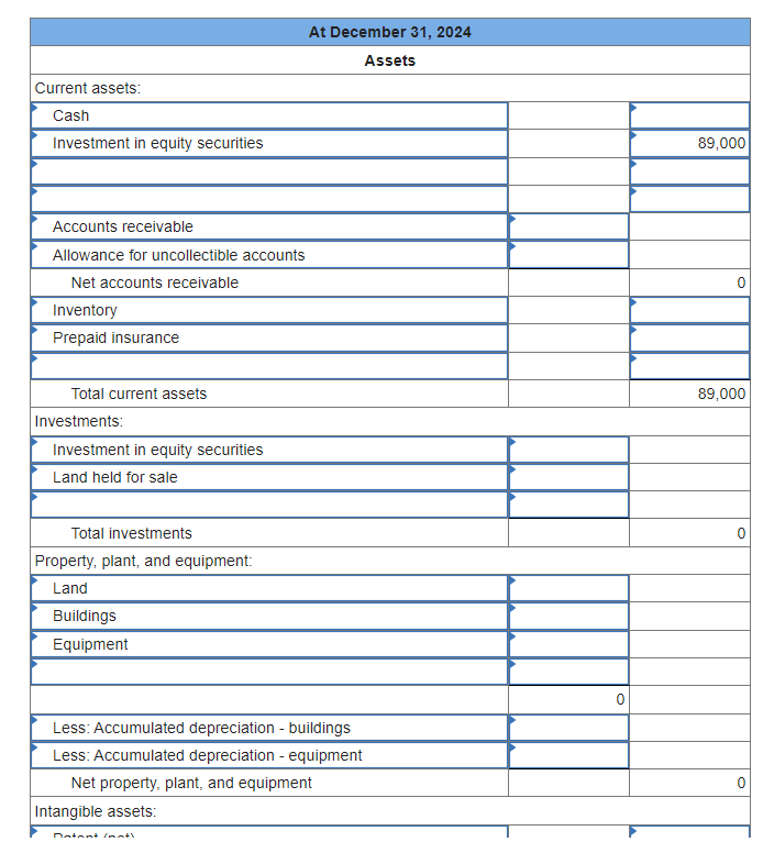 Solved The following is a December 31,2024 , post-closing | Chegg.com