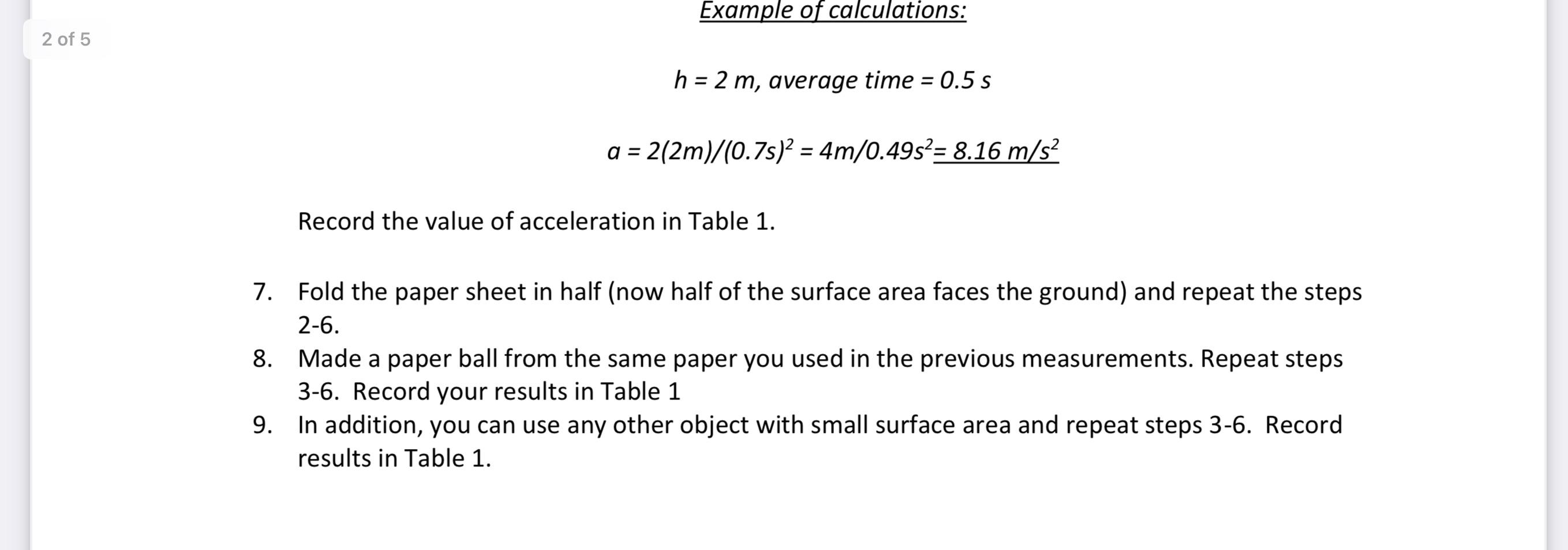 Solved of 5 Lab 5: Gravity Part 1: Acceleration of an object | Chegg.com