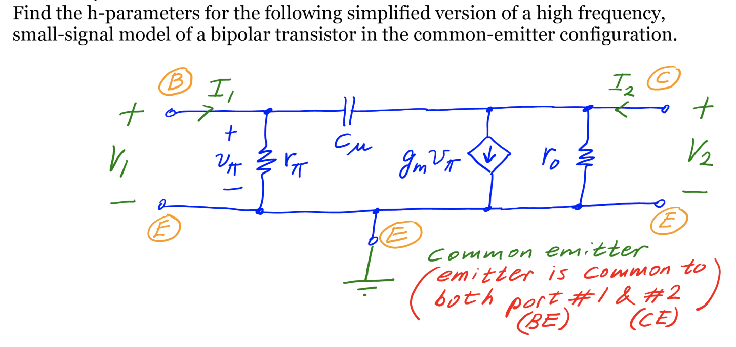Solved Find the h-parameters for the following simplified | Chegg.com