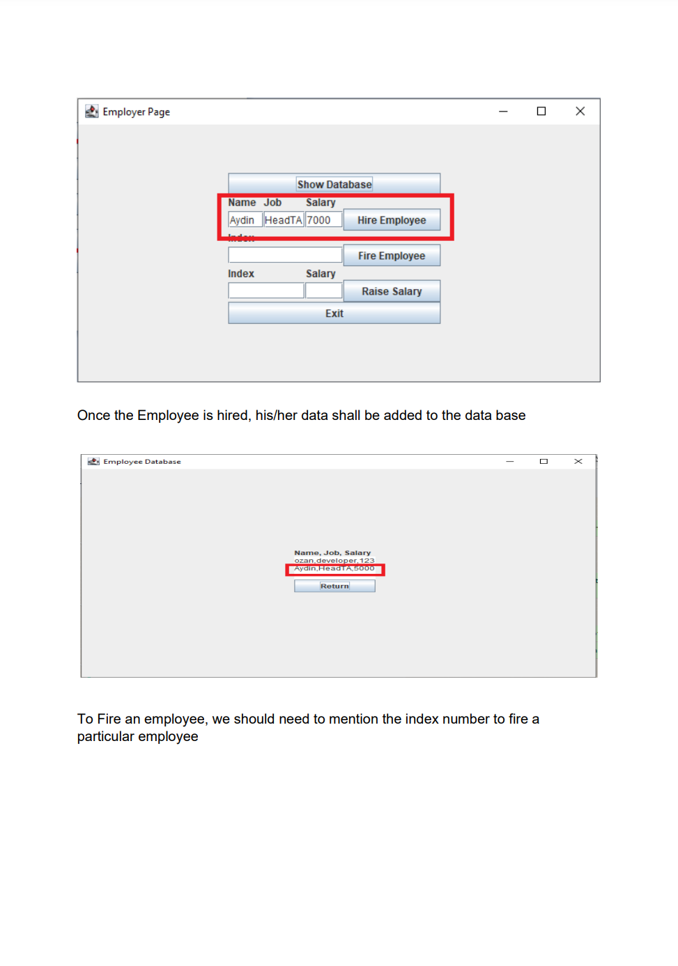 Solved Employee Database user interface with encrypted data | Chegg.com
