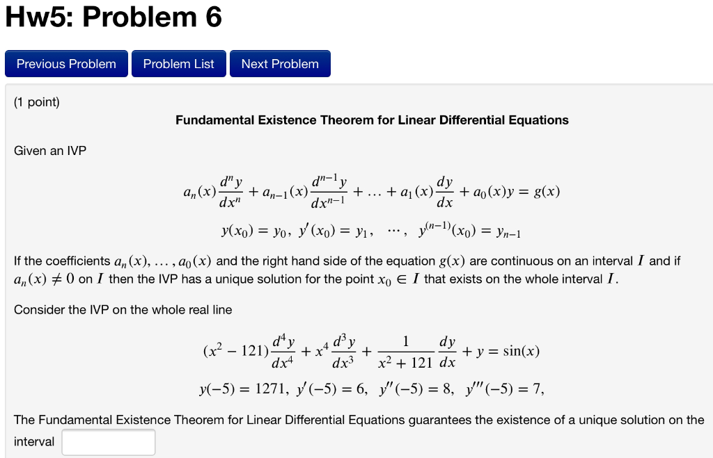 Solved Hw5: Problem 6 Previous Problem Problem List Next | Chegg.com