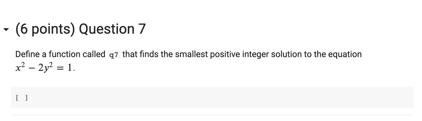 Solved Define a function called q7 that finds the smallest | Chegg.com