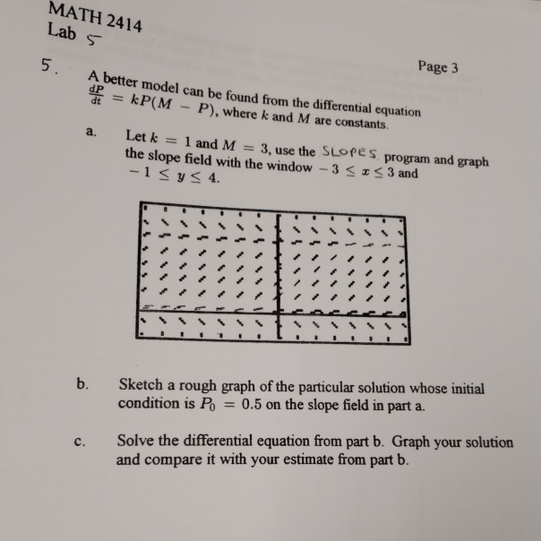 Solved MATH 2414 Lab 5 5. A better model can be Page 3 A | Chegg.com