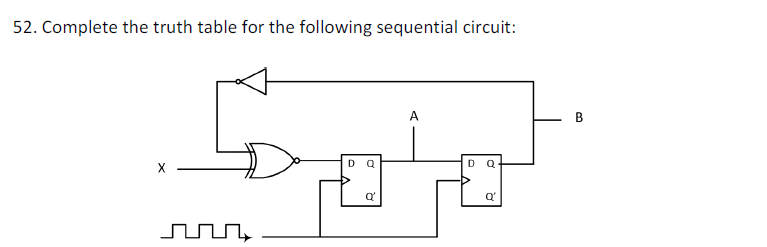 Solved 52. Complete the truth table for the following | Chegg.com