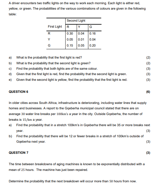 Solved A driver encounters two traffic lights on the way to | Chegg.com
