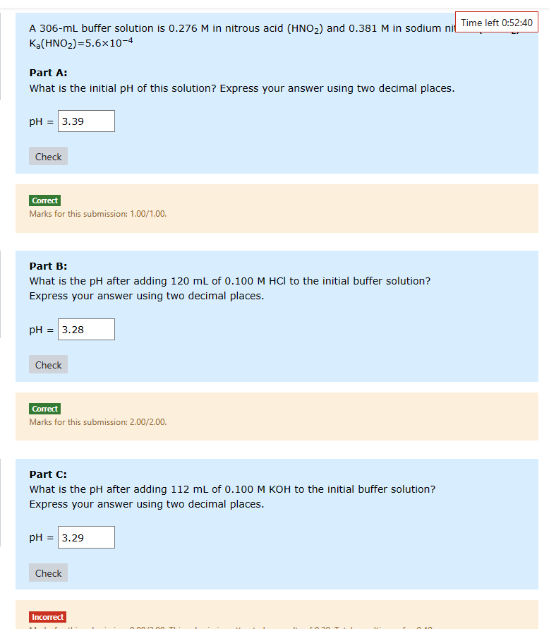A 306−mL buffer solution is 0.276M in nitrous acid | Chegg.com