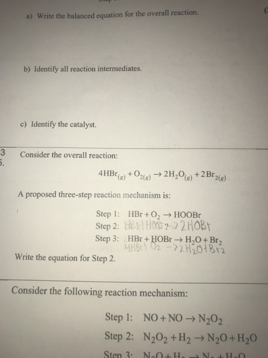 Solved a) Write the balanced equation for the overall | Chegg.com