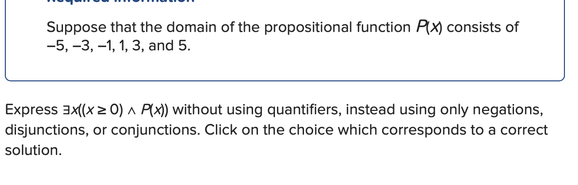 Solved Suppose that the domain of the propositional function | Chegg.com