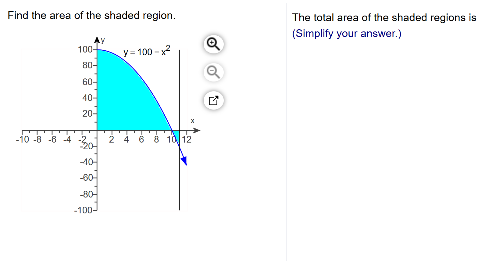 Solved Find the area of the shaded region. The total area of | Chegg.com