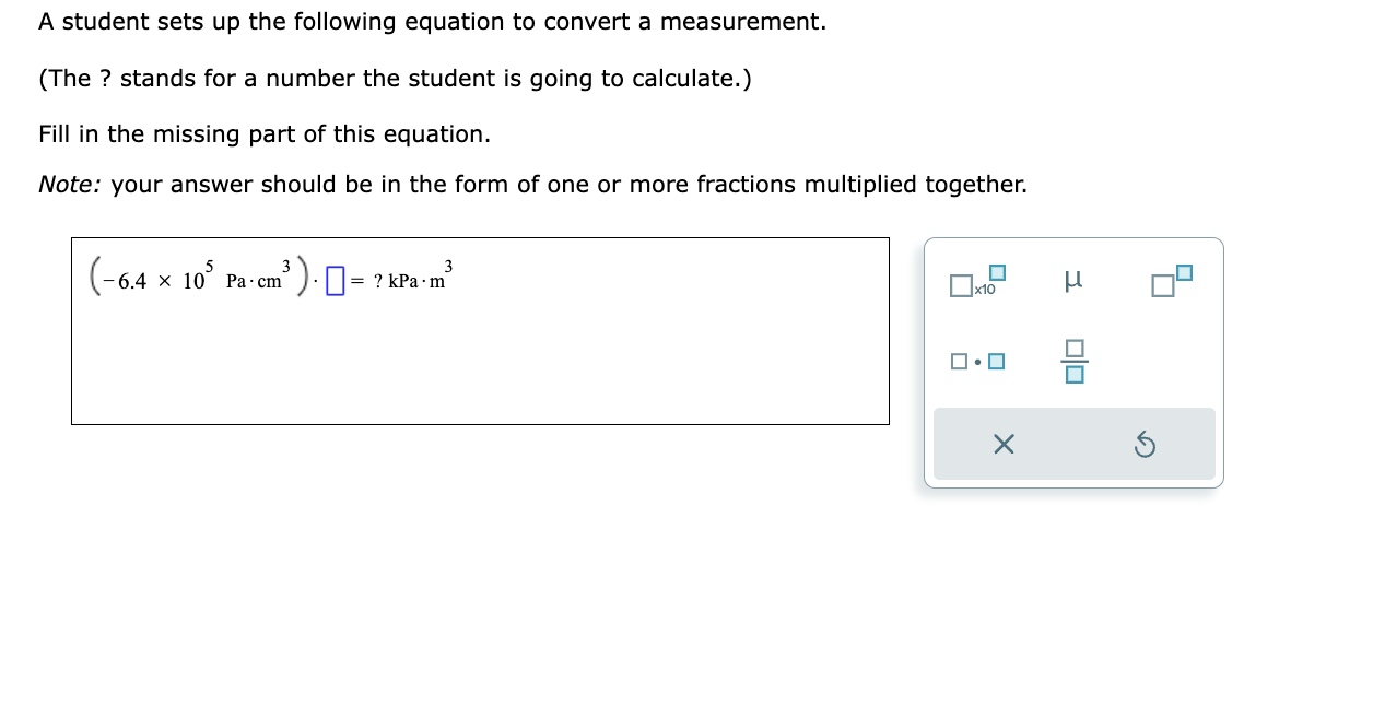 Solved A student sets up the following equation to convert a | Chegg.com