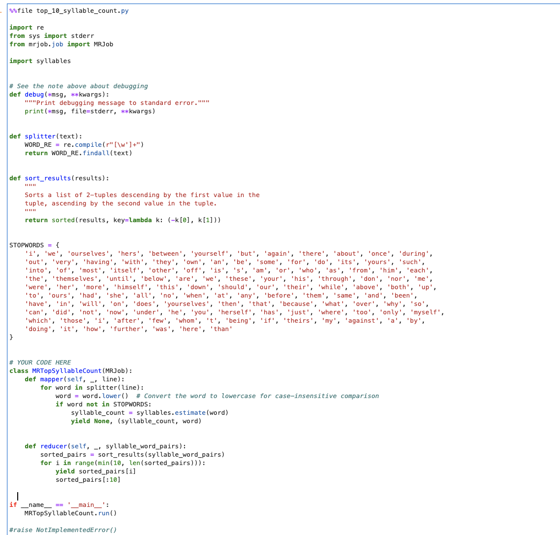Solved Task: Write an MRJob script - Use the splitter() | Chegg.com