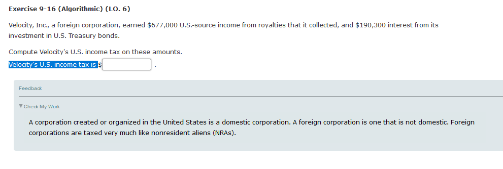 Solved Exercise 9-16 (Algorithmic) (LO. 6) Velocity, Inc., a | Chegg.com