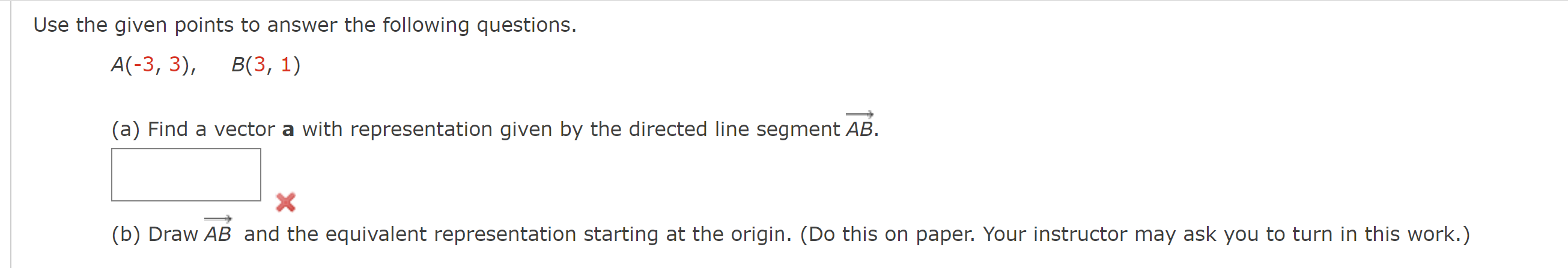 Solved Use the given points to answer the following | Chegg.com