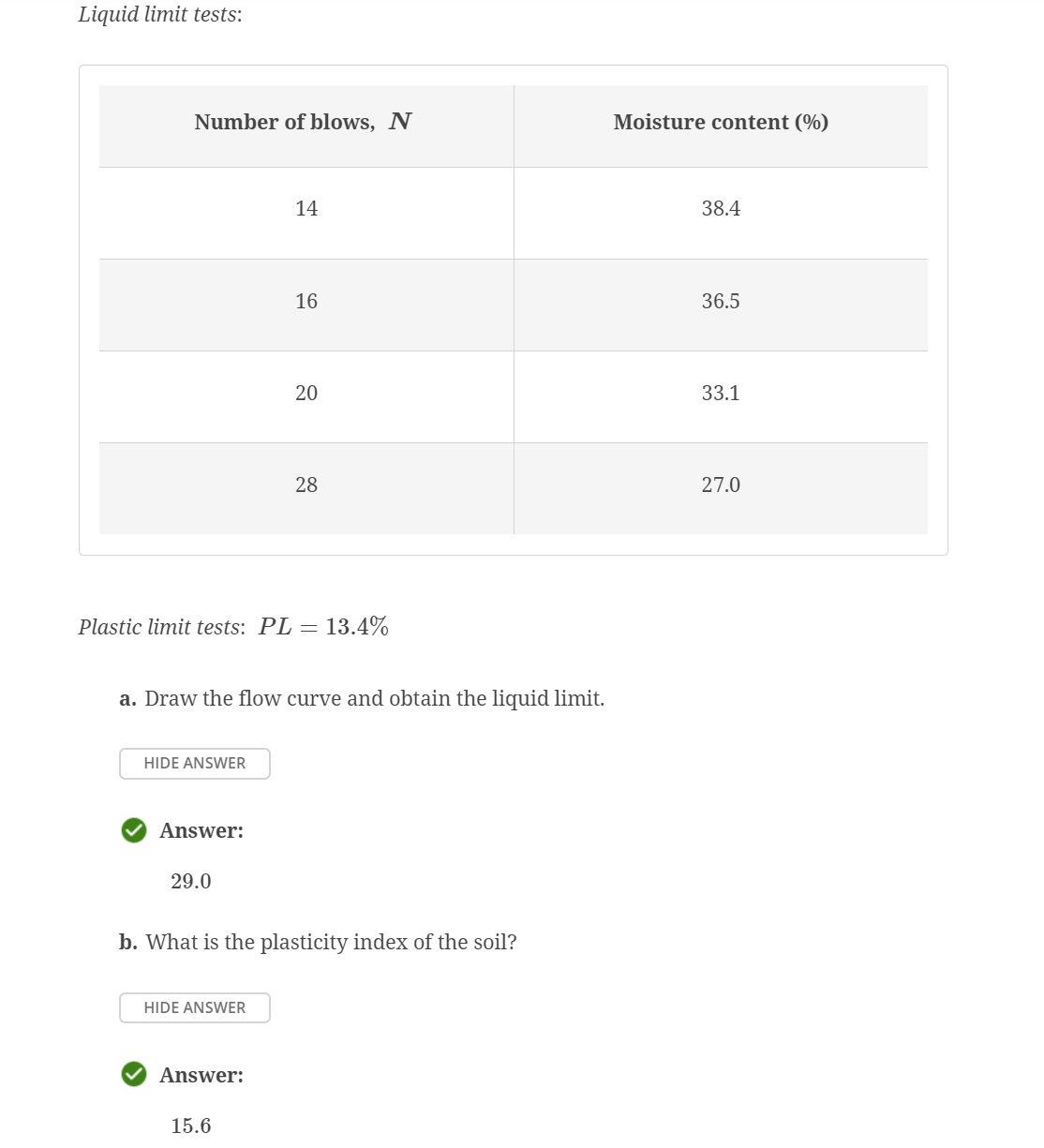 Solved Please show how to obtain the answers for a & | Chegg.com