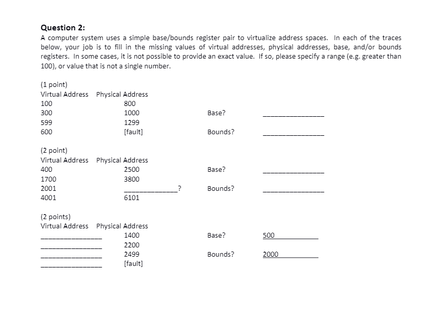 Solved Question 2: A computer system uses a simple | Chegg.com