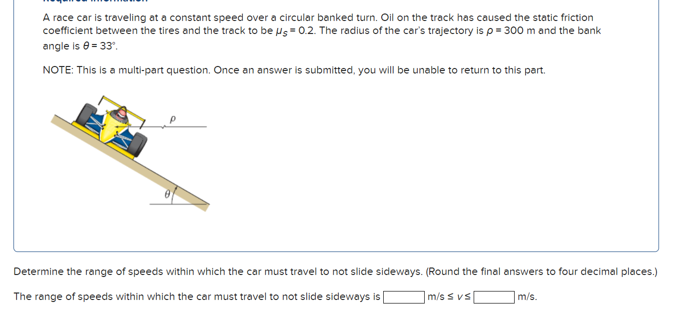 Solved A race car is traveling at a constant speed over a | Chegg.com