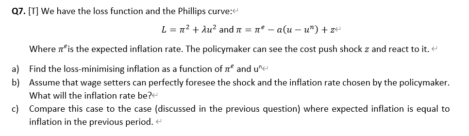 Solved Q7. [T] We have the loss function and the Phillips | Chegg.com