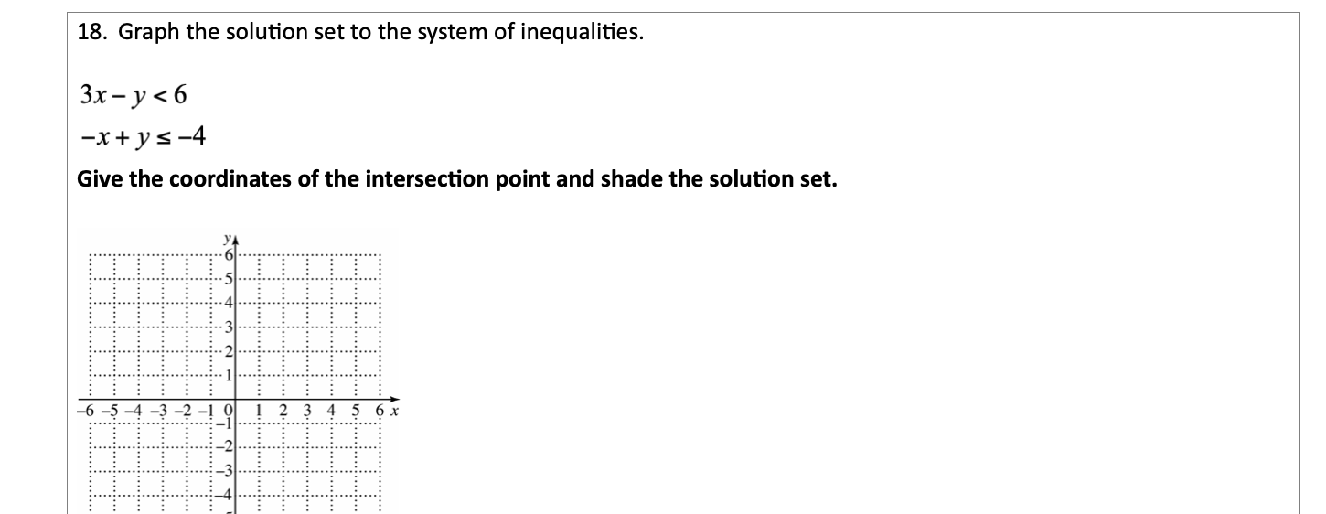 Solved 18. Graph the solution set to the system of | Chegg.com